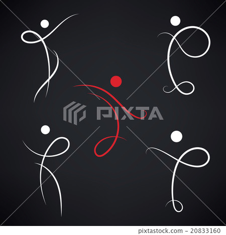 Vector set of line man, human shapes. Use for - Stock Illustration ...