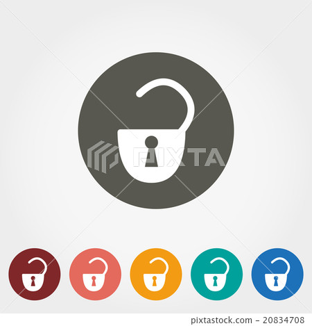 Lock icon. Flat. - Stock Illustration [20834708] - PIXTA