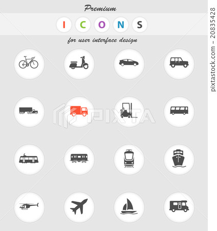 Transportation simply icons - Stock Illustration [20835428] - PIXTA