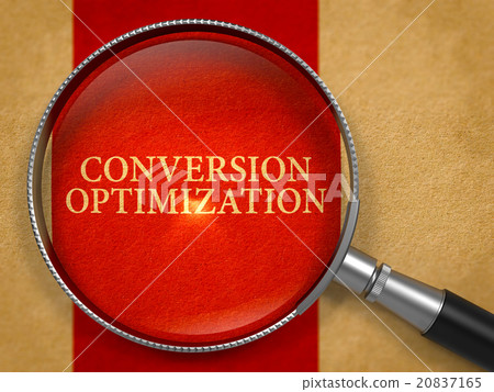 Conversion Optimization Concept through Magnifier. - Stock Illustration ...