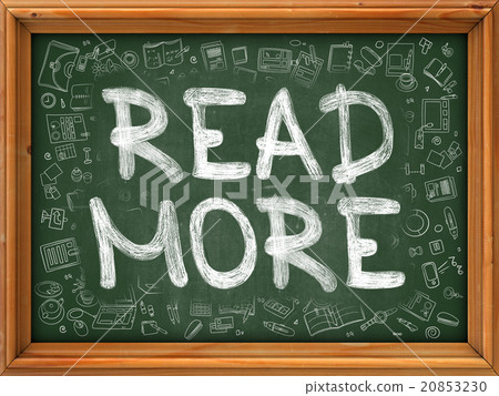 Read More Concept. Green Chalkboard with Doodle - Stock Illustration ...
