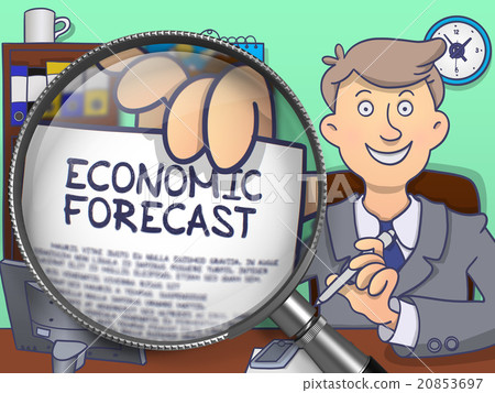 Economic Forecast through Lens. Doodle Concept. - Stock Illustration ...