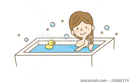 Bath time [Simple character series] - Stock Illustration [20860174] - PIXTA