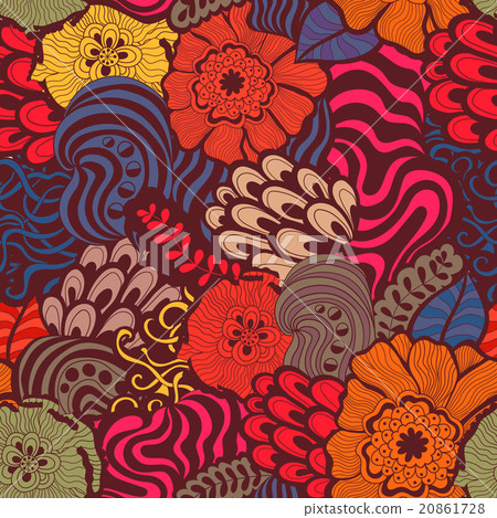 Vector seamless abstract hand-drawn pattern design - Stock Illustration ...
