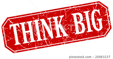 think big red square vintage grunge isolated sign - Stock Illustration ...