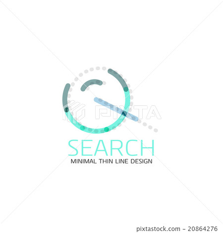 Vector thin line design logo magnifying glass - Stock Illustration ...