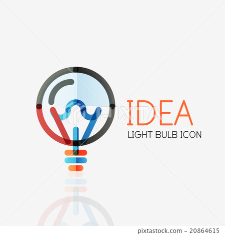 Logo, vector light bulb abstract linear geometric-插圖素材 [20864615] - PIXTA圖庫