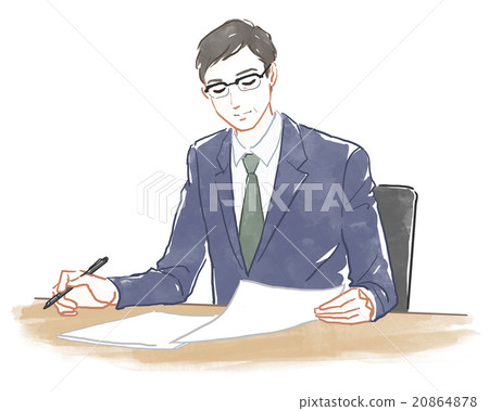 A man checking documents - Stock Illustration [20864878] - PIXTA