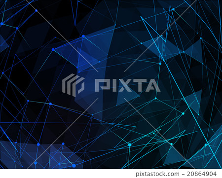 Abstract blue line network background. Technology-插圖素材 [20864904] - PIXTA圖庫