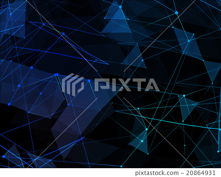Abstract blue line network background. Technology - Stock Illustration ...