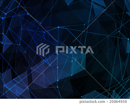 Abstract blue line network background. Technology - Stock Illustration ...