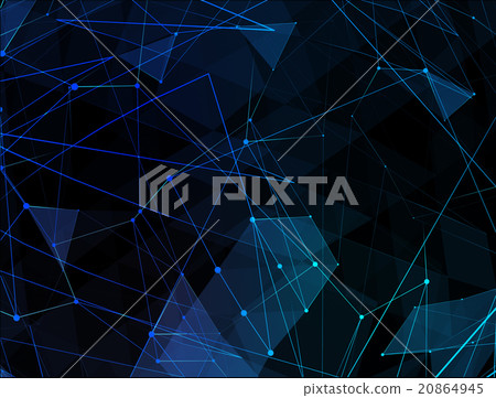 Abstract blue line network background. Technology - Stock Illustration ...