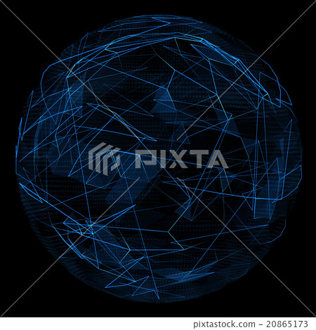 Abstract globe glow blue line. - Stock Illustration [20865173] - PIXTA