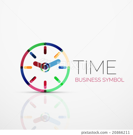 Vector abstract logo idea, time concept or clock - Stock Illustration ...
