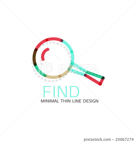 Vector thin line design logo magnifying glass - Stock Illustration ...