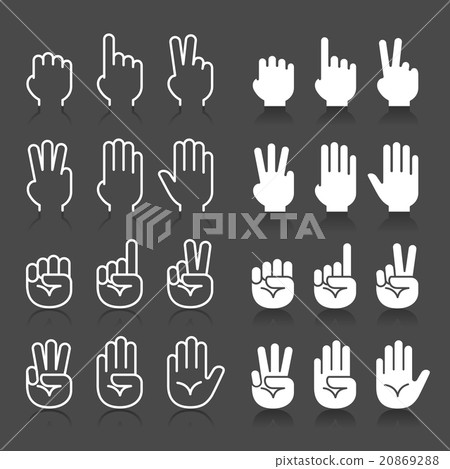 Hand gestures line icons set. Vector illustration. - Stock Illustration [20869288] - PIXTA