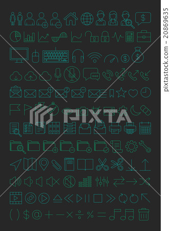 Web icons set line thin style. - Stock Illustration [20869635] - PIXTA