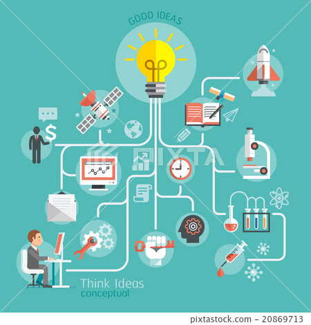 Think idea conceptual design. Vector illustration. - Stock Illustration ...