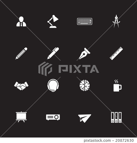 white simple flat icon set 8 - Stock Illustration [20872630] - PIXTA