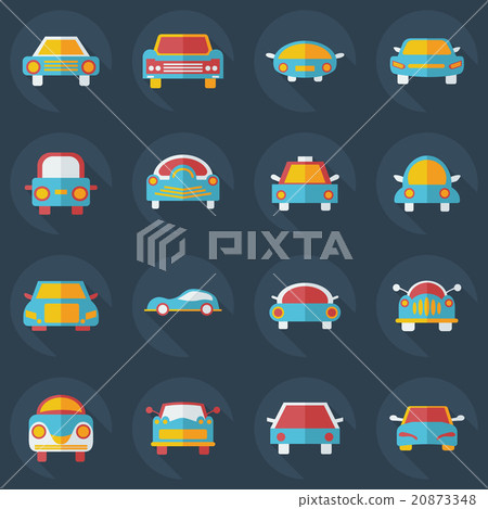Flat concept, set modern design with shadow car - Stock Illustration ...