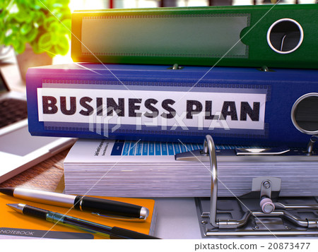 Blue Ring Binder with Inscription Business Plan. - Stock Illustration ...