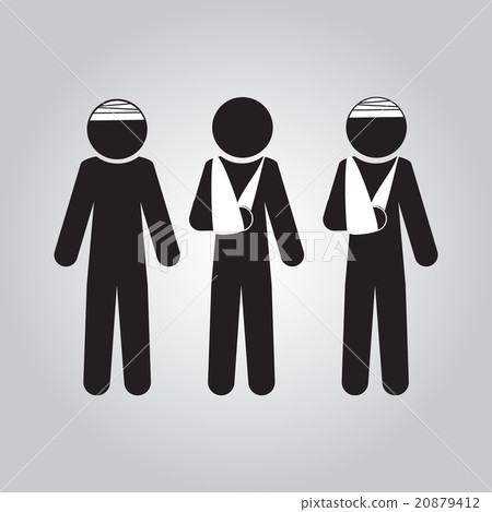 Injury man sign icon - Stock Illustration [20879412] - PIXTA