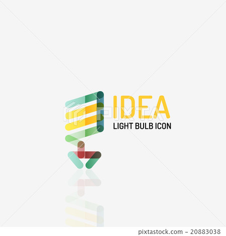 Logo, vector light bulb abstract linear geometric - Stock Illustration ...