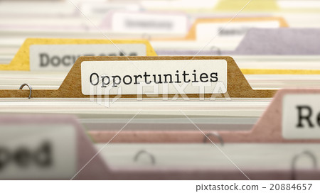 Opportunities Concept on File Label. - Stock Illustration [20884657 ...