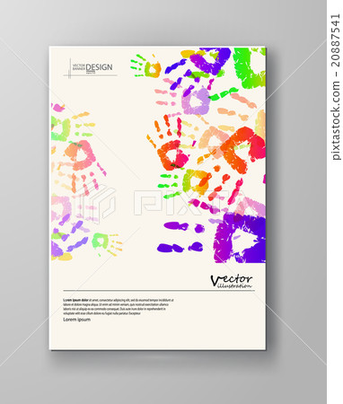 Colorful hands. Abstract border background. - Stock Illustration ...