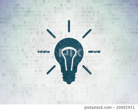 Finance concept: Light Bulb on Digital Paper - Stock Illustration ...