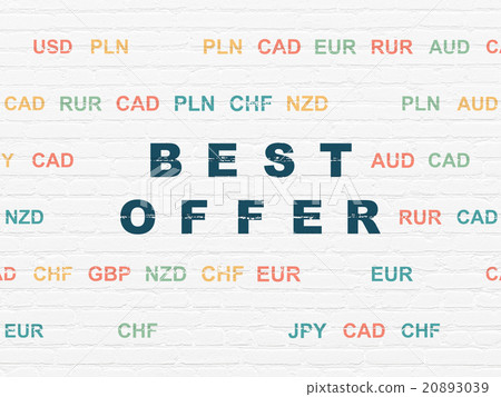 Business concept: Best Offer on wall background - Stock Illustration ...