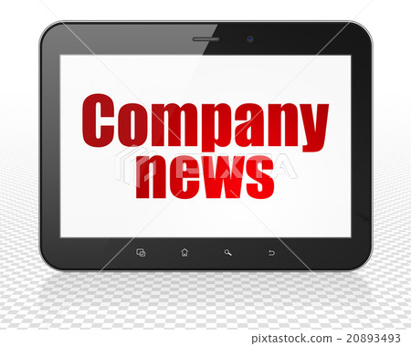 News concept: Tablet Pc Computer with Company News - Stock Illustration ...