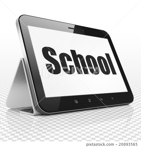 Education concept: Tablet Computer with School on - Stock Illustration ...
