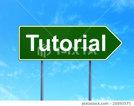 Learning concept: Tutorial on road sign background - Stock Illustration ...
