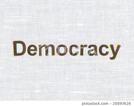 Political concept: Democracy on fabric texture - Stock Illustration ...