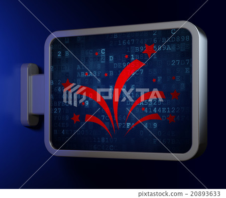 Holiday concept: Fireworks on billboard background - Stock Illustration ...