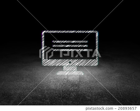 Programming concept: Monitor in grunge dark room - Stock Illustration ...