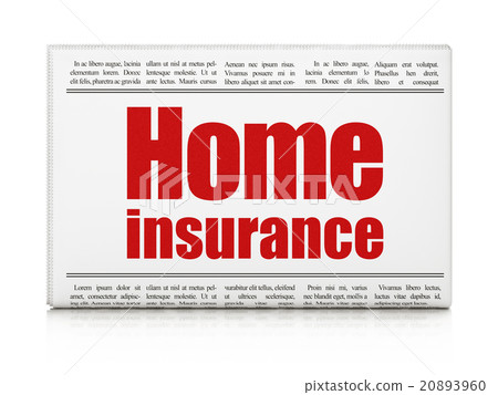 Insurance concept: newspaper headline Home - Stock Illustration ...