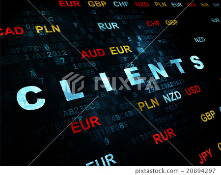 Business concept: Clients on Digital background - Stock Illustration ...
