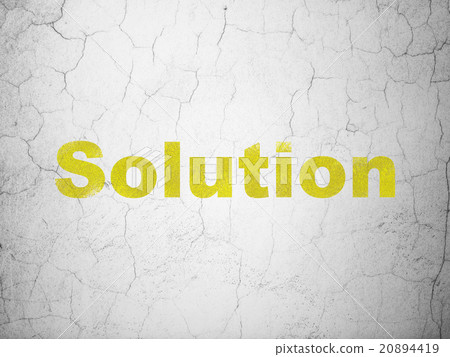 Business concept: Solution on wall background - Stock Illustration ...