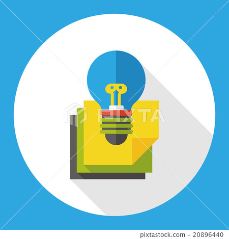 bulb knowledge flat icon - Stock Illustration [20896440] - PIXTA