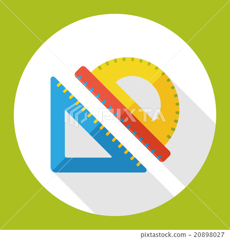 Triangle ruler flat icon - Stock Illustration [20898027] - PIXTA