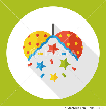 party ribbon ball flat icon - Stock Illustration [20898413] - PIXTA