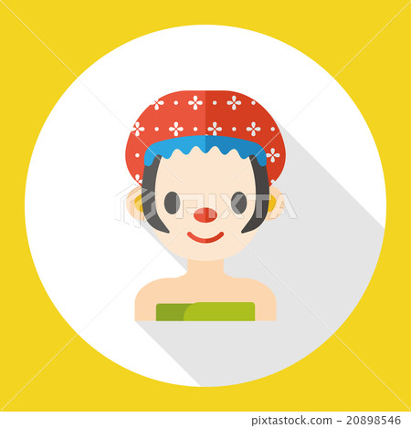 shower girl flat icon - Stock Illustration [20898546] - PIXTA
