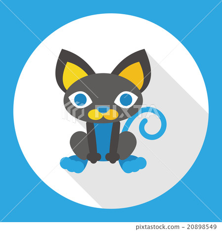 Evil cat flat icon - Stock Illustration [20898549] - PIXTA