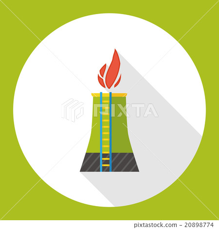 Nuclear power tower flat icon - Stock Illustration [20898774] - PIXTA