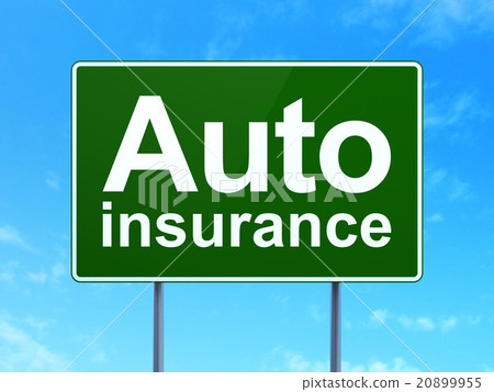 Insurance concept: Auto Insurance on road sign - Stock Illustration ...