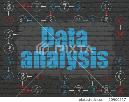 Data concept: Data Analysis on wall background - Stock Illustration ...