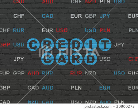 Money concept: Credit Card on wall background-插圖素材 [20900272] - PIXTA圖庫