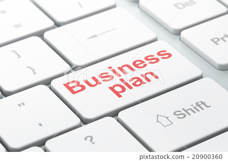 Business concept: Business Plan on computer - Stock Illustration ...